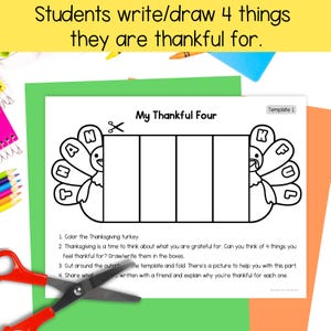 Thanksgiving 'I Am Thankful For' Turkey Gratitude Craft Activity for ...