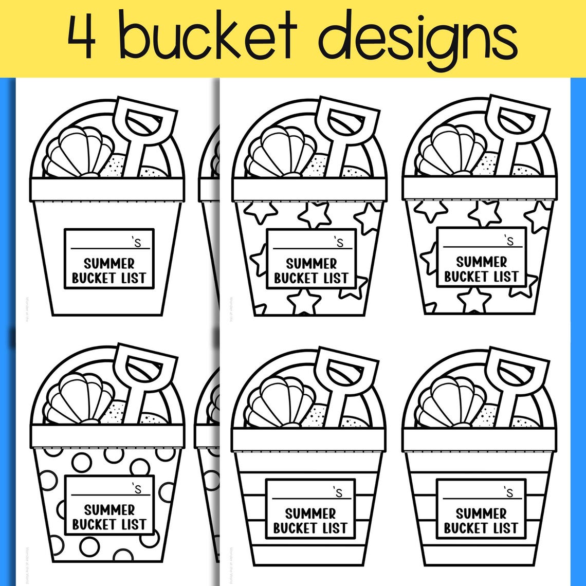 Summer Bucket List Template for Kids Foldout Writing Craft Activity ...
