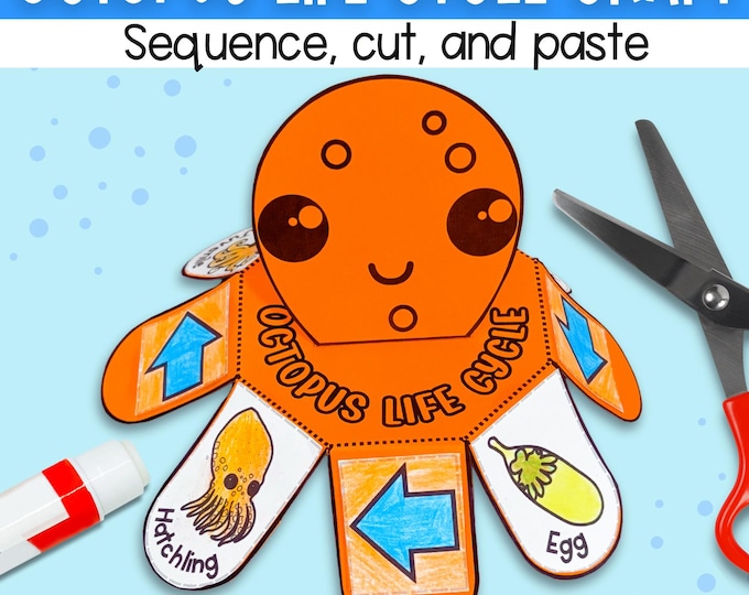 Life Cycle of an Octopus Kids' Craft Ocean Animal Cut and Paste ...