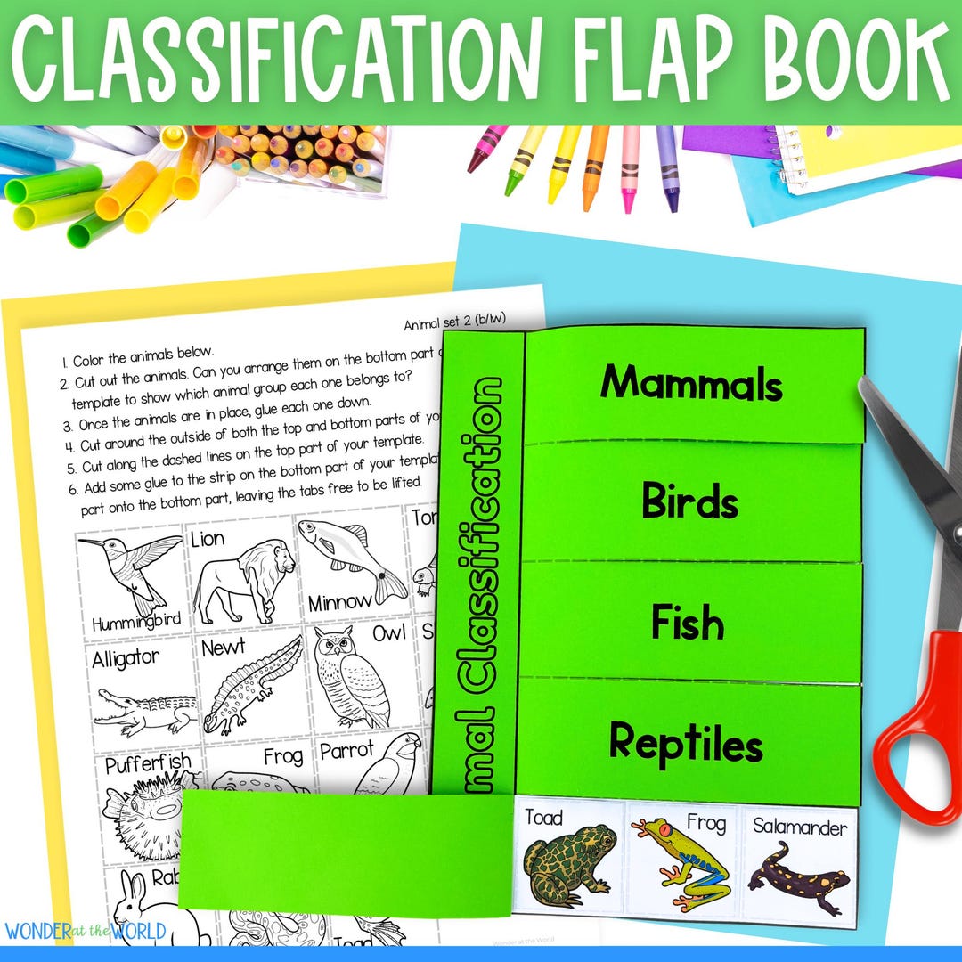 Animal Classification Sort Cut and Paste Lift the Flap Book Activity ...