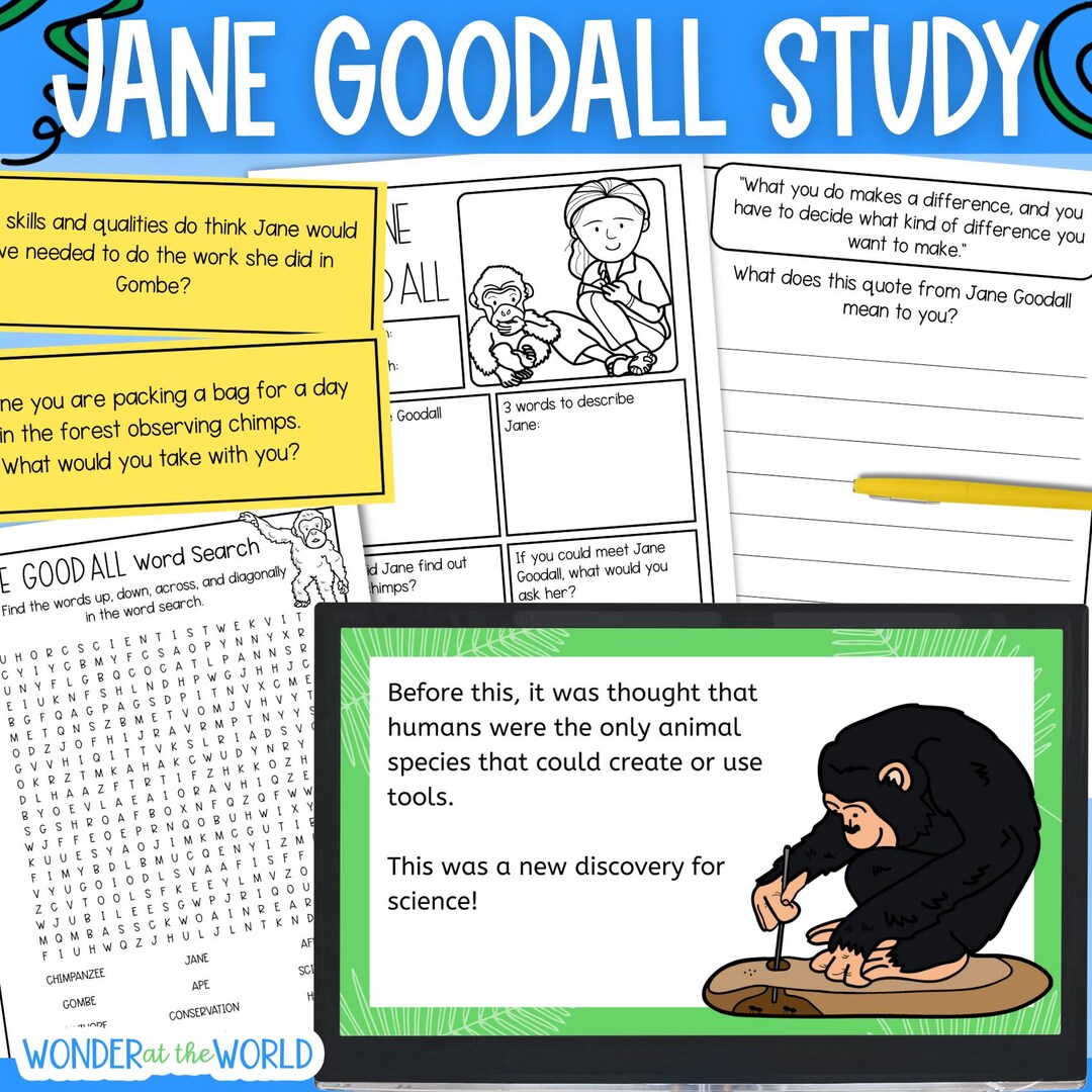 Jane Goodall Science Lesson Presentation, Activities, and Worksheets ...
