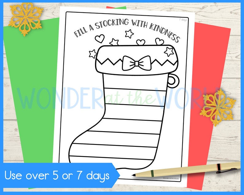 Fill a Stocking With Kindness Christmas Activity for Kids | A4 and 8 ...