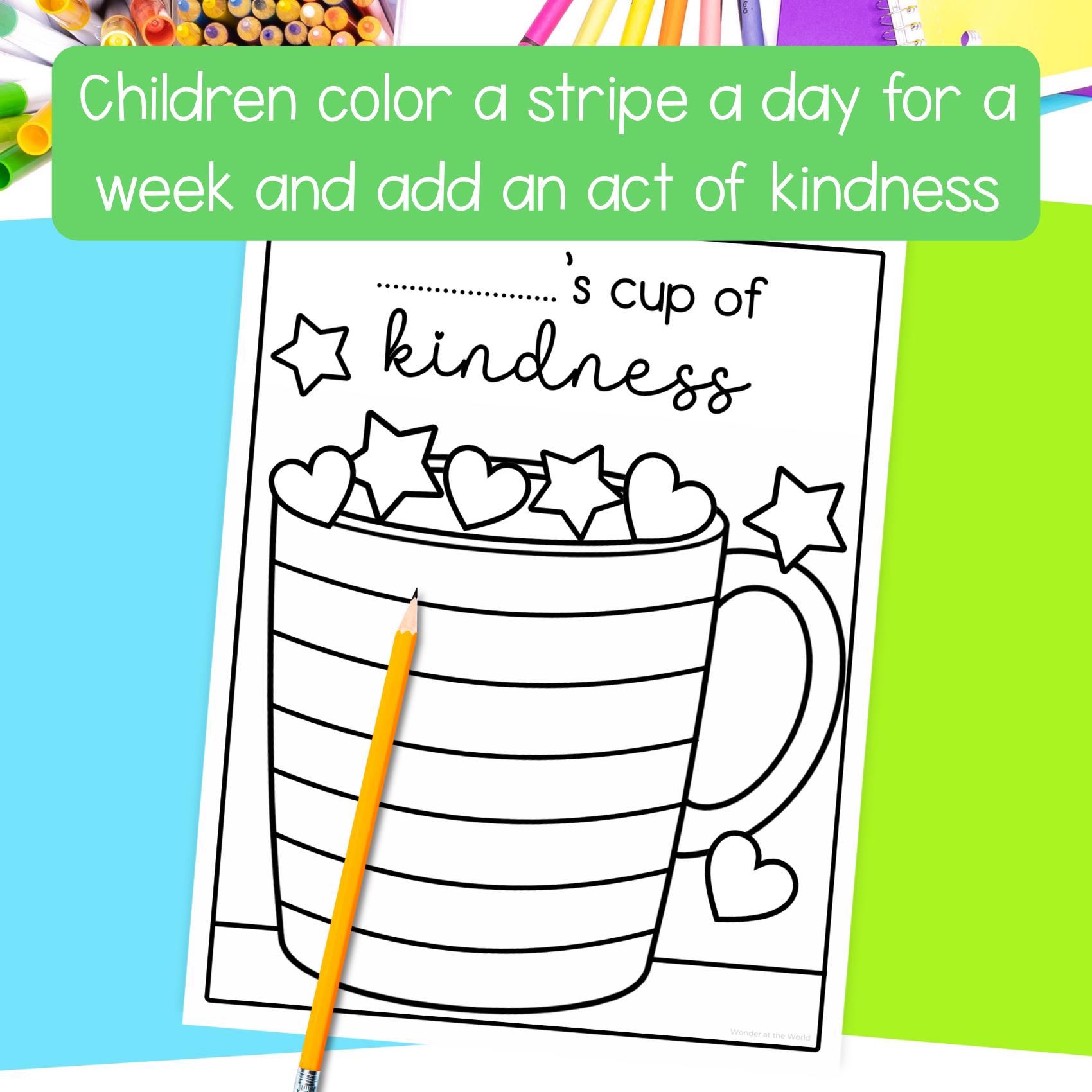 Fill a Cup With Kindness Kids' Activity SEL Challenge PDF With Mug ...