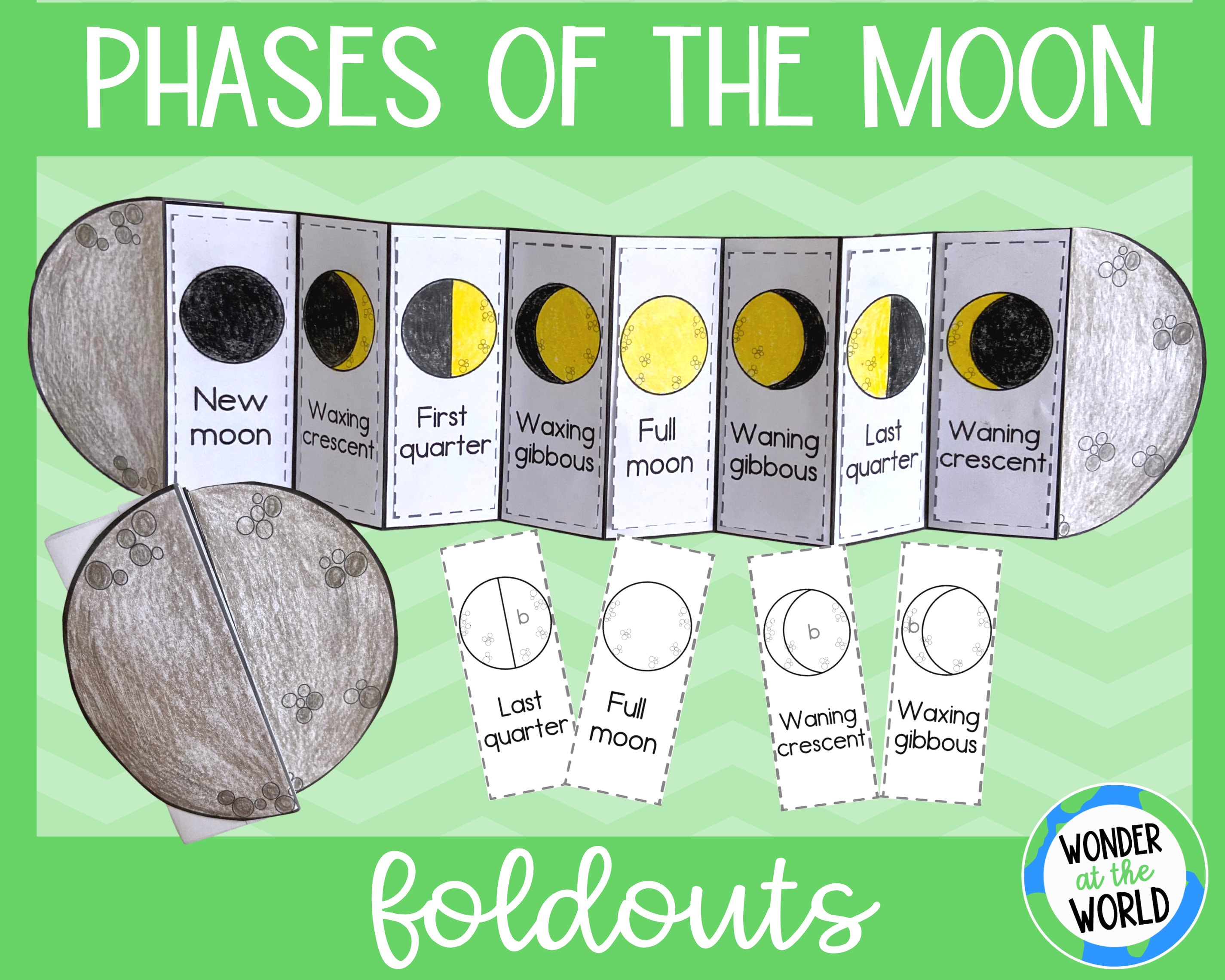 Phases of the Moon Foldout Kids' Craft A4 and 11x8.5 - Etsy