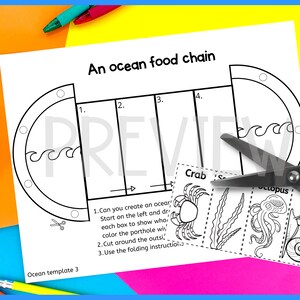 Food Chains Foldable Activity for Kids A4 and 11x8.5 Inch Digital ...