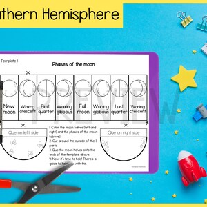 Southern Hemisphere Phases of the Moon Foldout Kid's Craft Activity ...