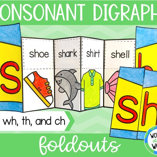 Consonant Digraphs Foldable Matching Activity A4 and 11x8.5 - Etsy