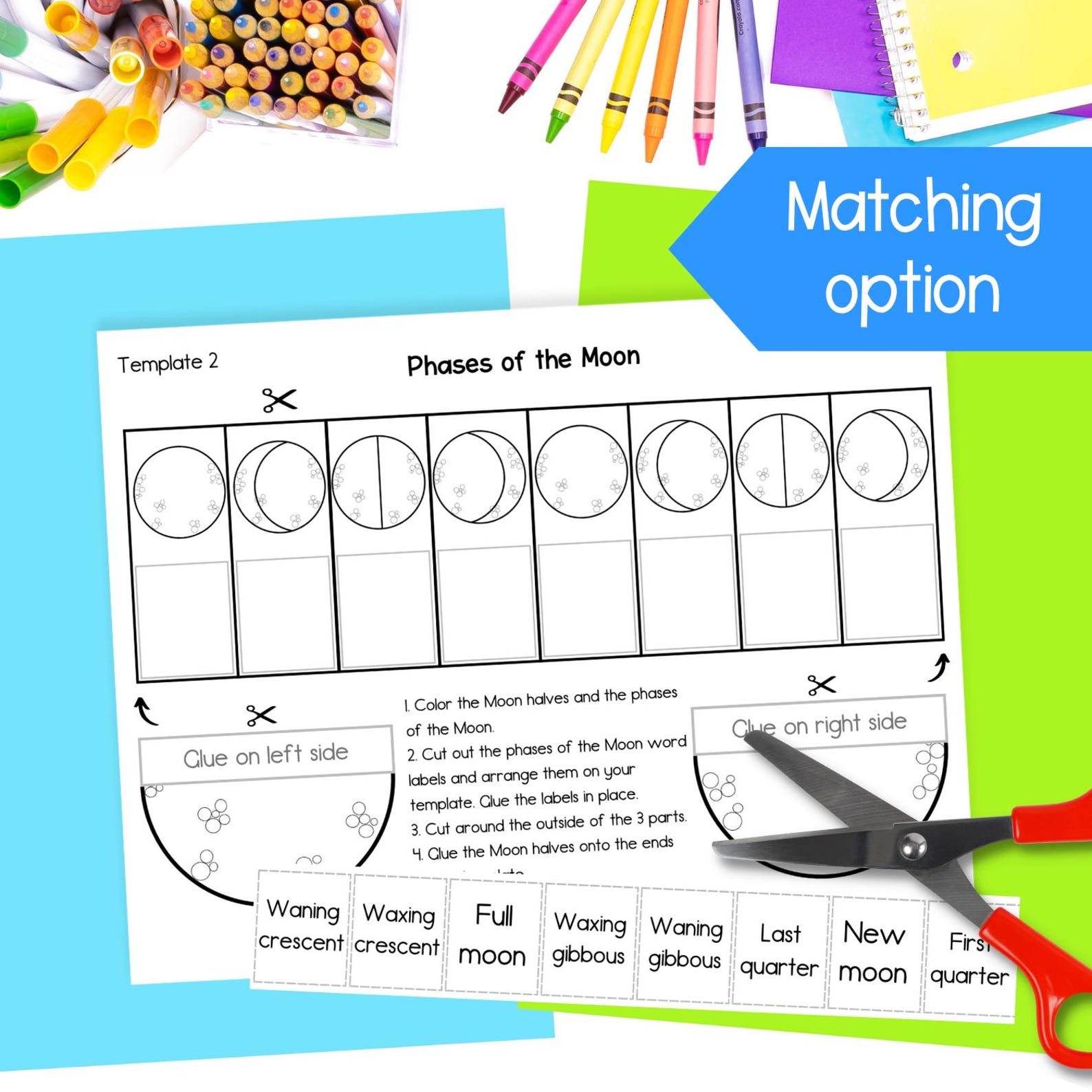 Southern Hemisphere Phases of the Moon Foldout Kid's Craft Activity ...