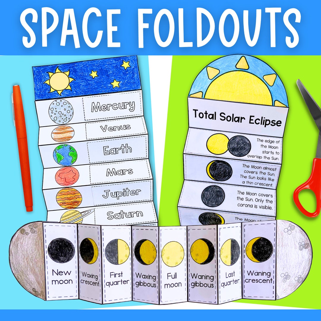 Space Foldable Science Kids' Activities for Solar Eclipses, Phases of ...