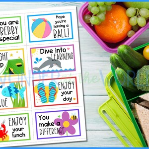 24 Printable Summer Lunch Box Notes for Kids | Printable Digital ...