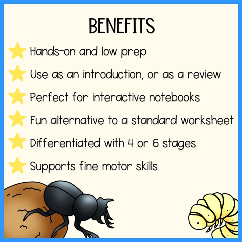 Life Cycle of a Dung Beetle Foldable Sequencing Activity Craft for Kids ...