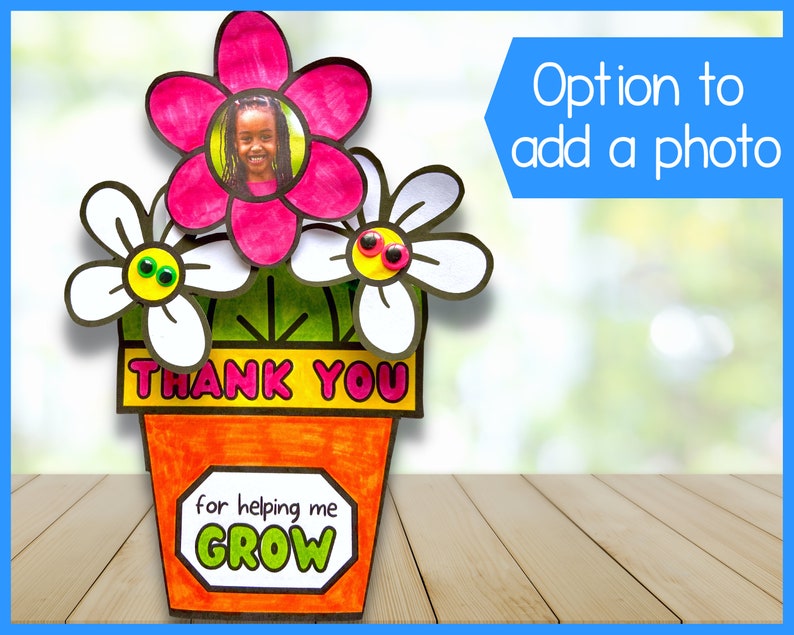 Thank You for Helping Me Grow Card Craft for Kids Flower Pot Card ...