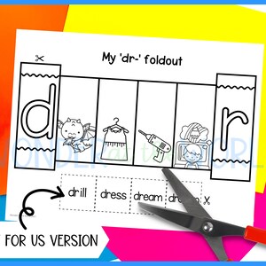 Kindergarten First Grade Consonant Blends Foldable Activity Digital ...