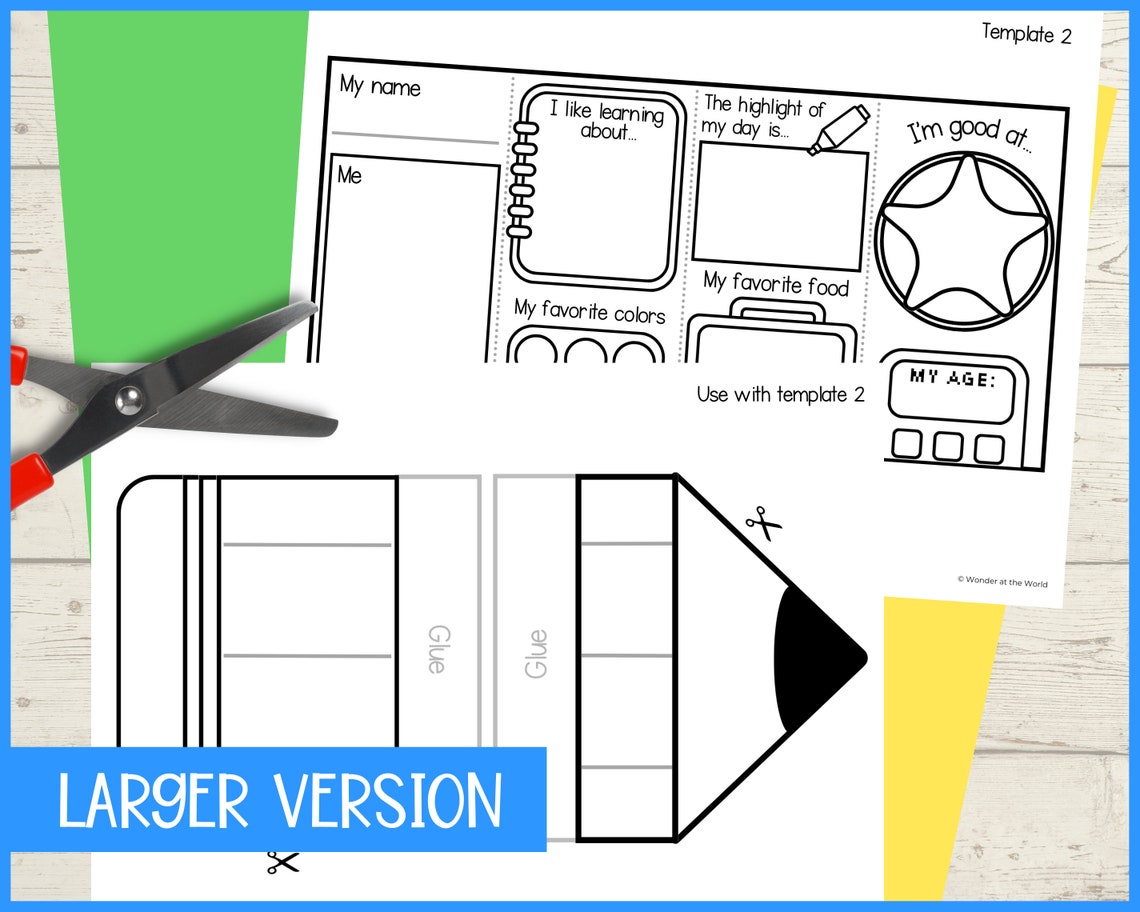 All About Me Back to School Foldable Pencil Craft Activity for First ...