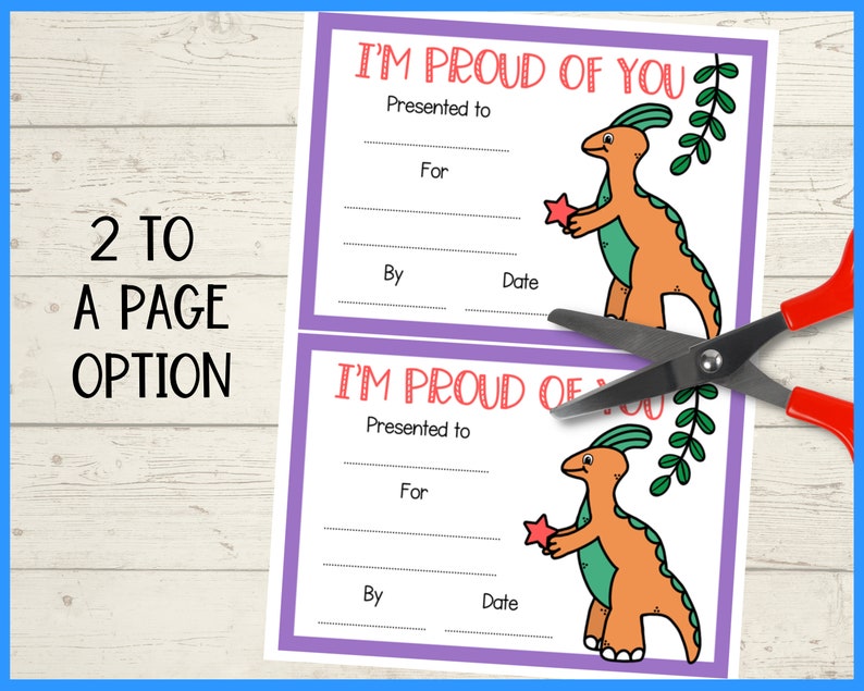 10 Dinosaur Classroom Reward Certificates for Kids | Digital Download ...