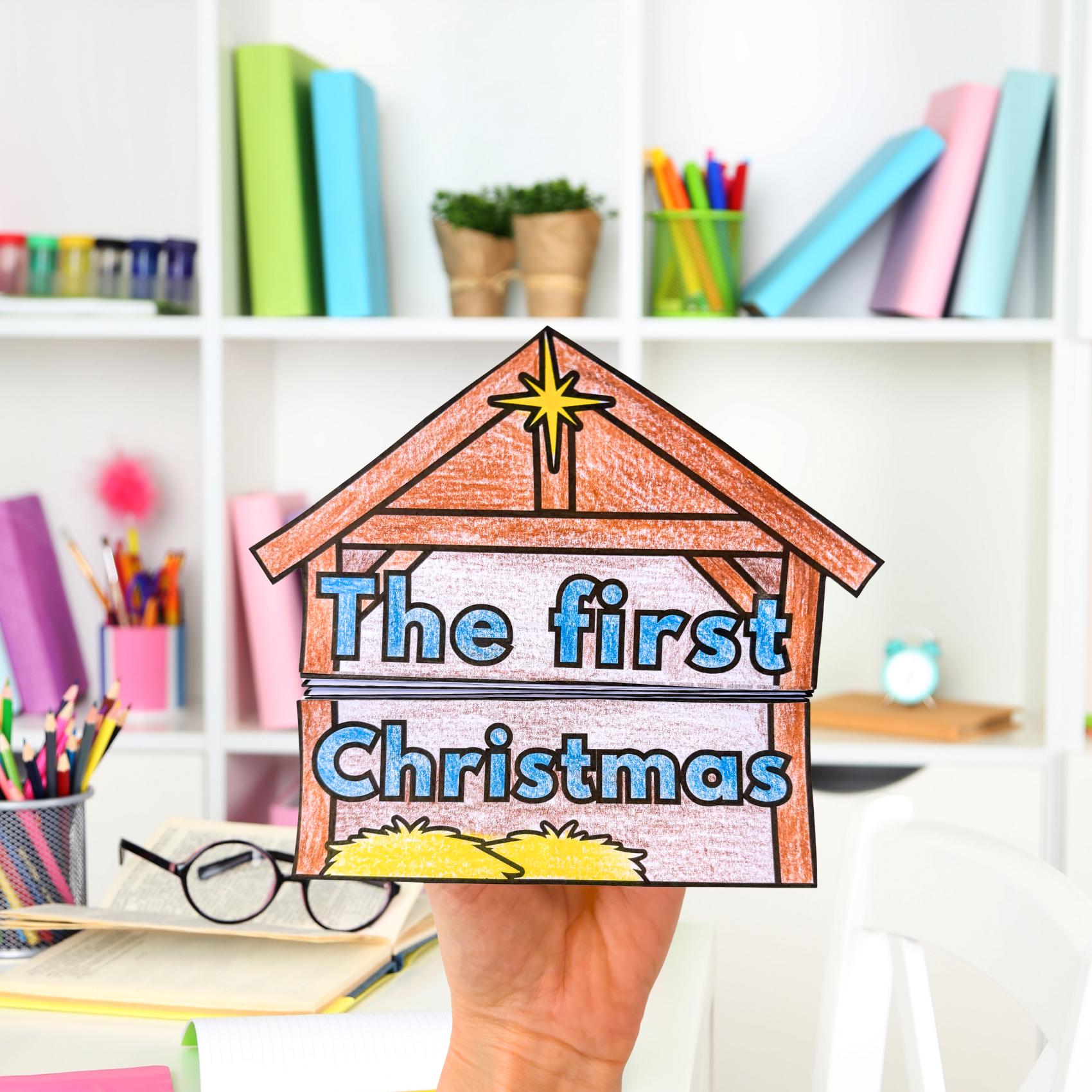 The First Christmas Nativity Sequence and Fold Craft Activity for Jesus ...