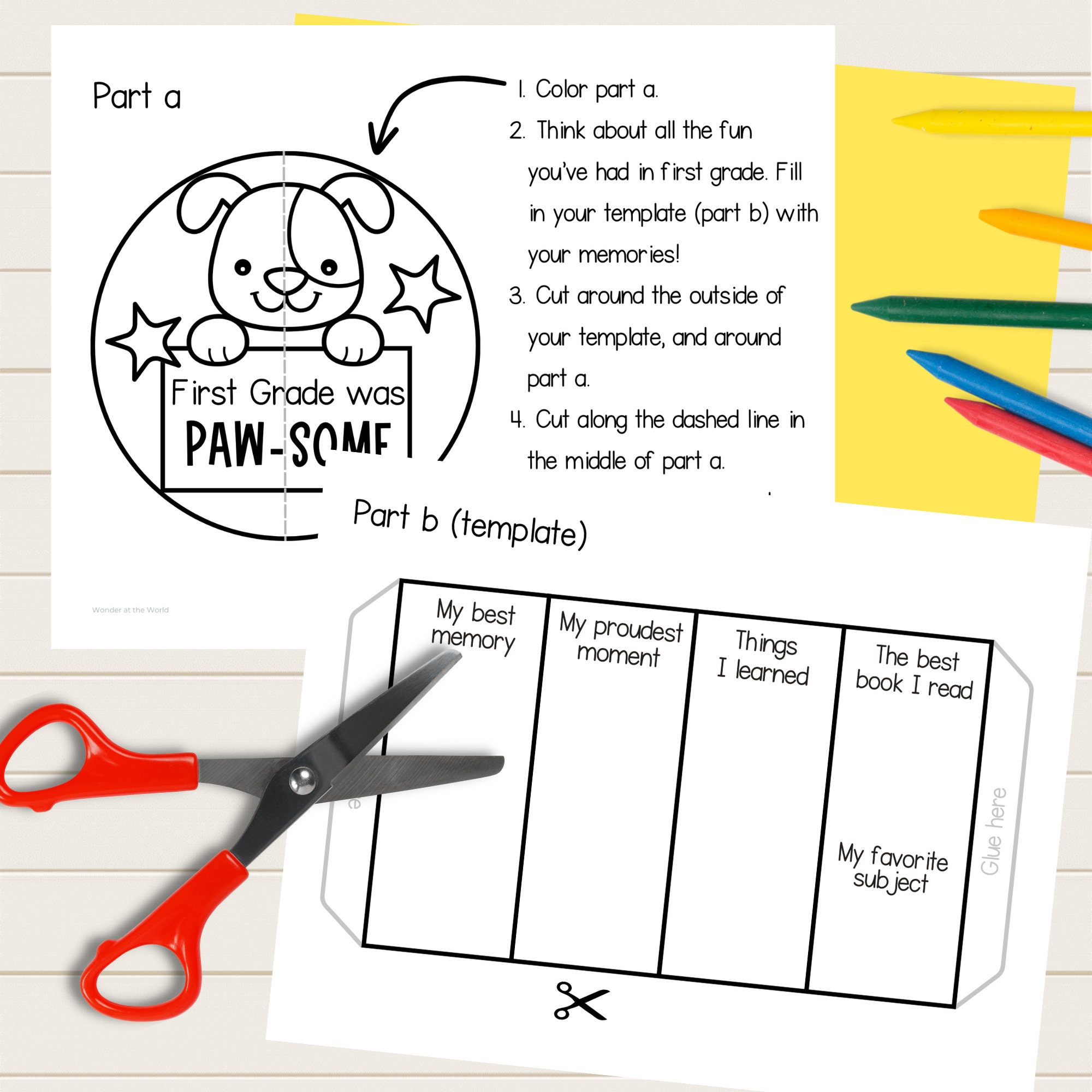 End of First Grade Memories Foldable Activity for Last Day Week of ...
