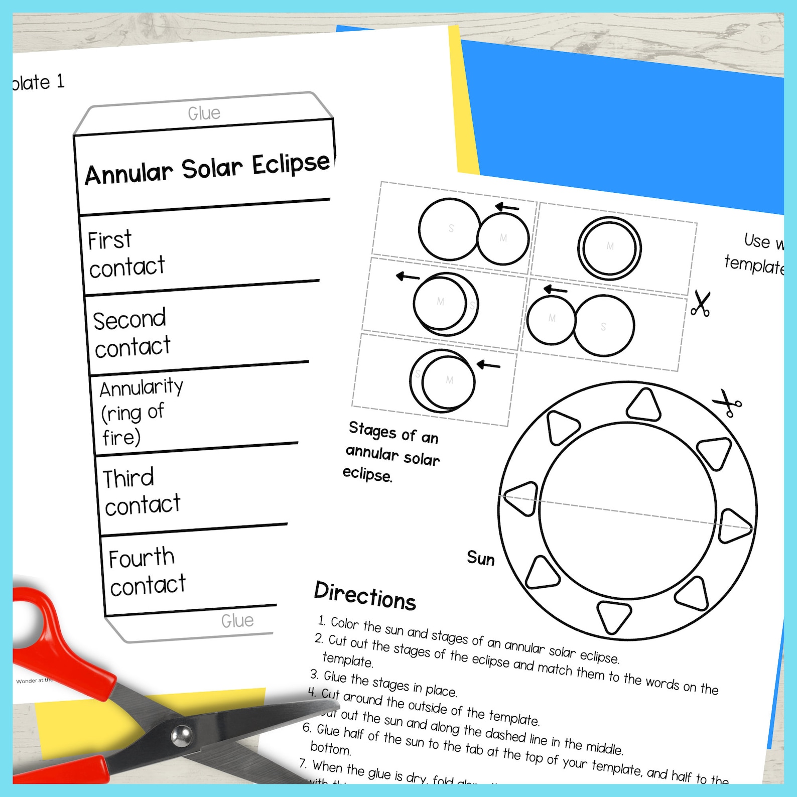 Solar Eclipse Foldable Sequencing Science Activity for Annular and ...