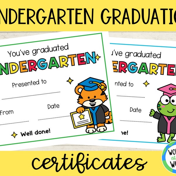 Kindergarten End of Year Certificates - Etsy