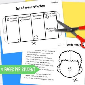 End of School Year Reflection Activity for First and Second Grade ...