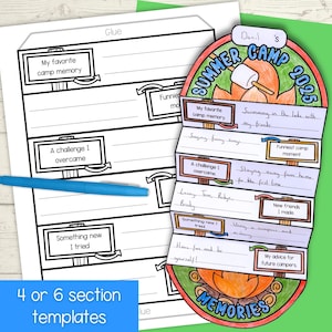Summer Camp Memories and Reflection Writing Craft Activity for Kids PDF ...