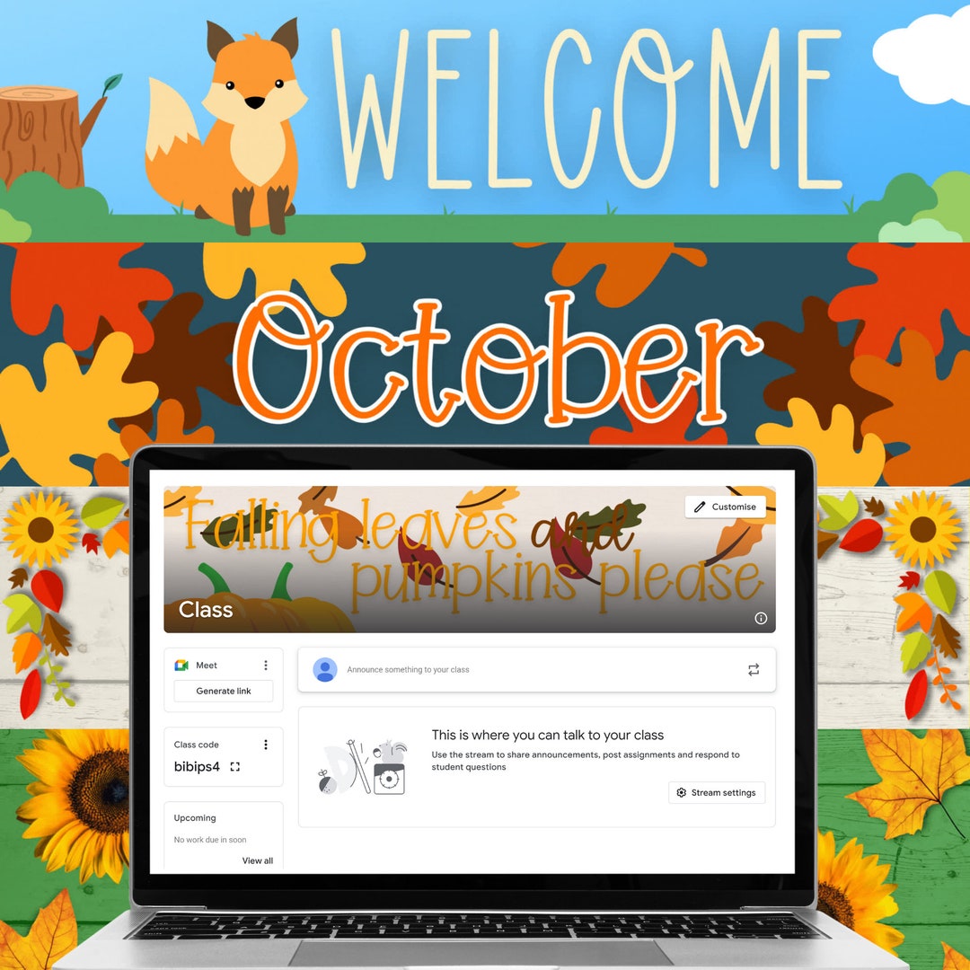 Fall Autumn Halloween Animated Google Classroom Headers Banners ...