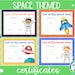 8 Space Themed Classroom Reward Certificates for Kids | Digital ...