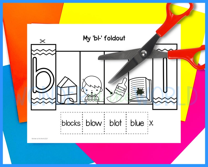 Kindergarten First Grade Bl, Cl, Fl Consonant Blends Foldable Activity ...