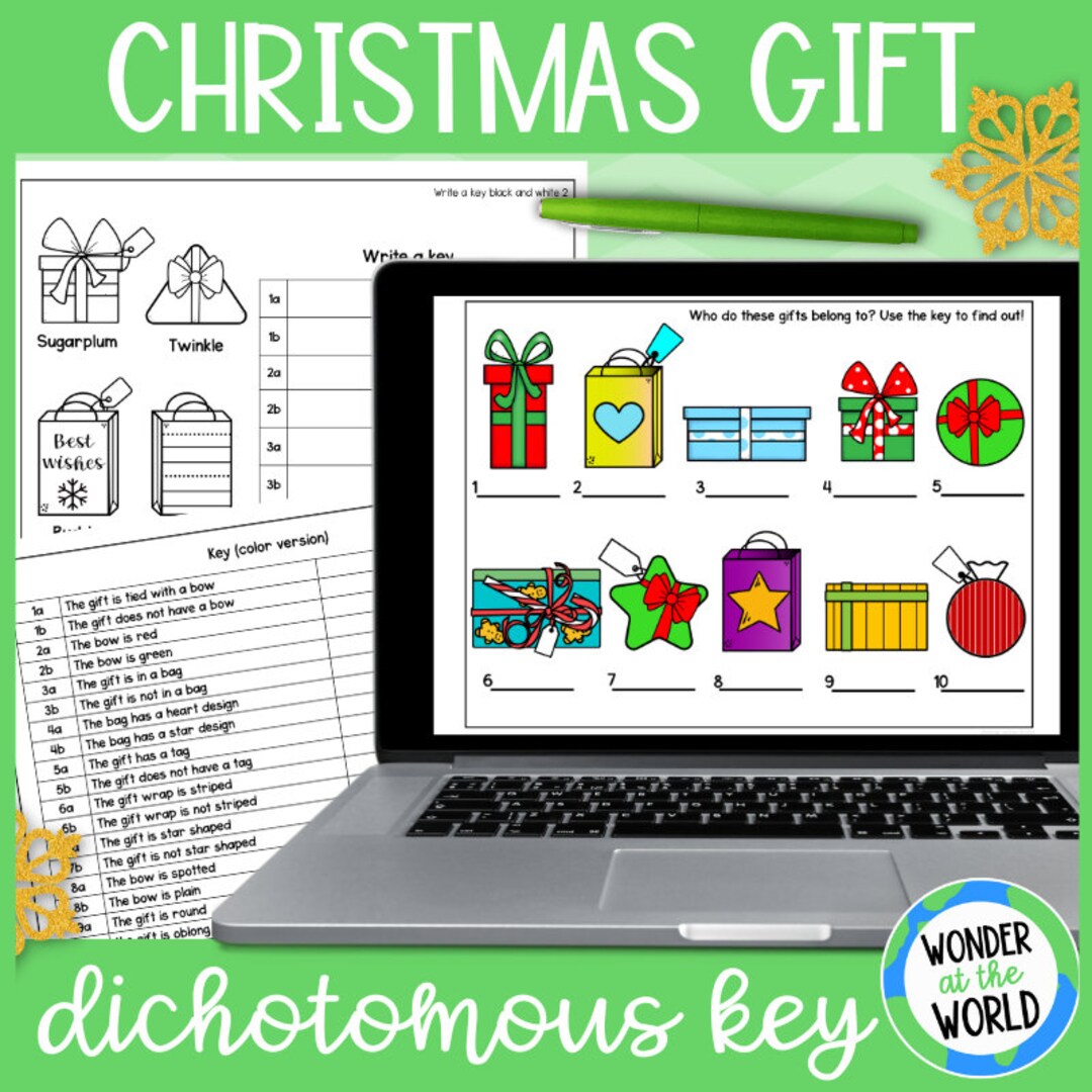 Dichotomous Keys Activities Worksheets for Science Lesson | Christmas ...