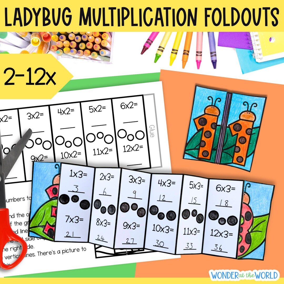 Ladybug Spring Multiplication Math Fact Practice Activity 2-12 Times ...