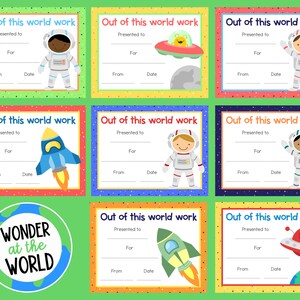 8 Space Themed Classroom Reward Certificates for Kids | Digital ...