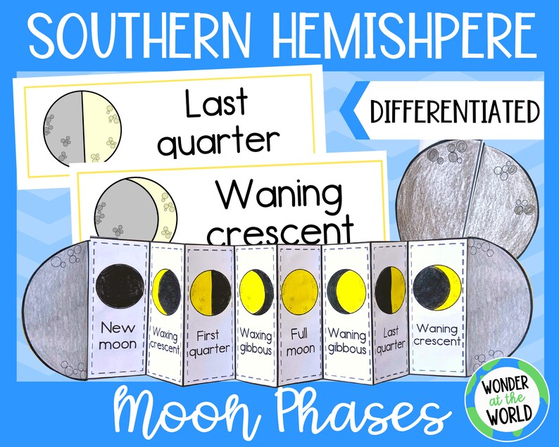 Southern Hemisphere Phases of the Moon Foldout Kid's Craft Activity ...