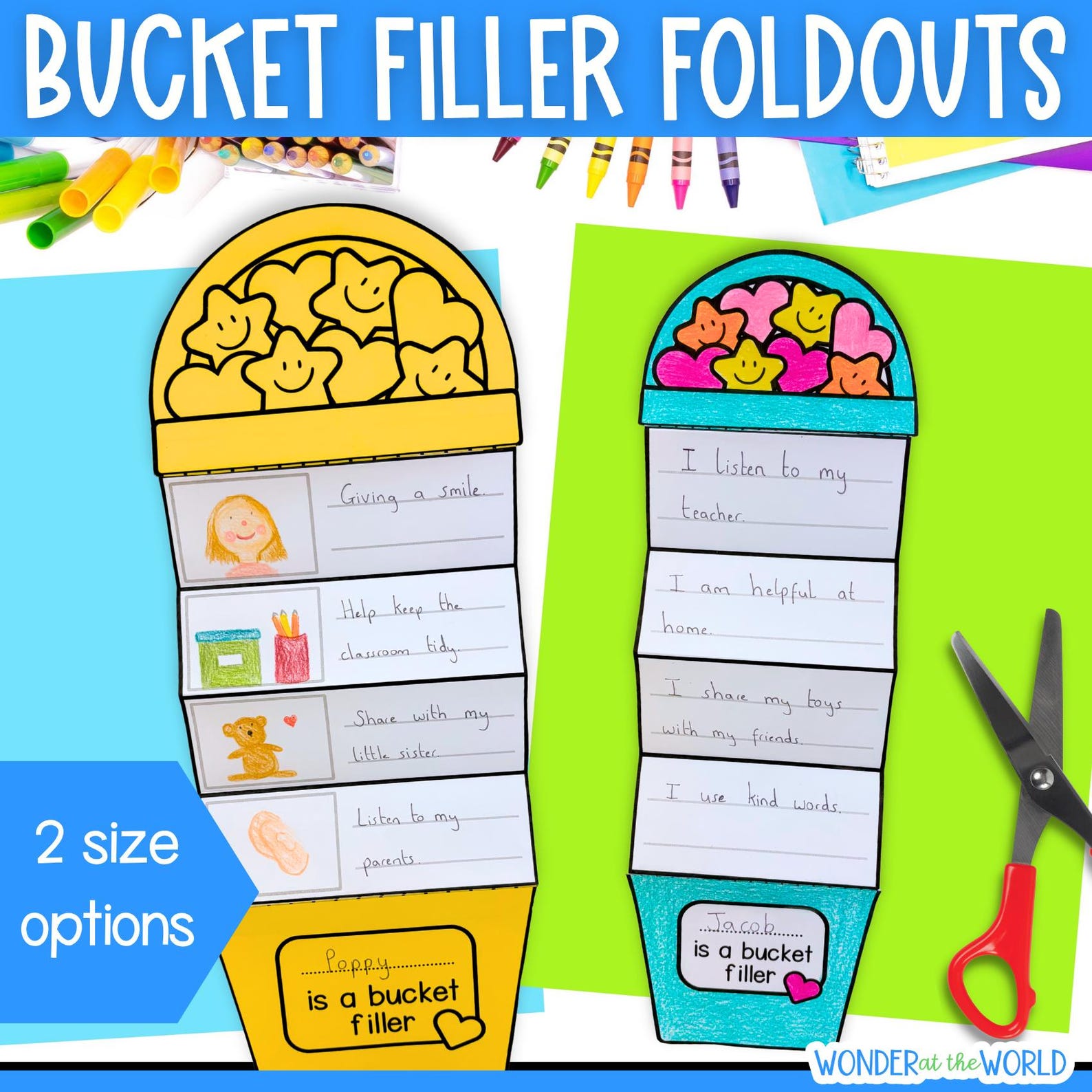 Bucket Filler Writing Craft Activity Kindness Bulletin Board Display ...