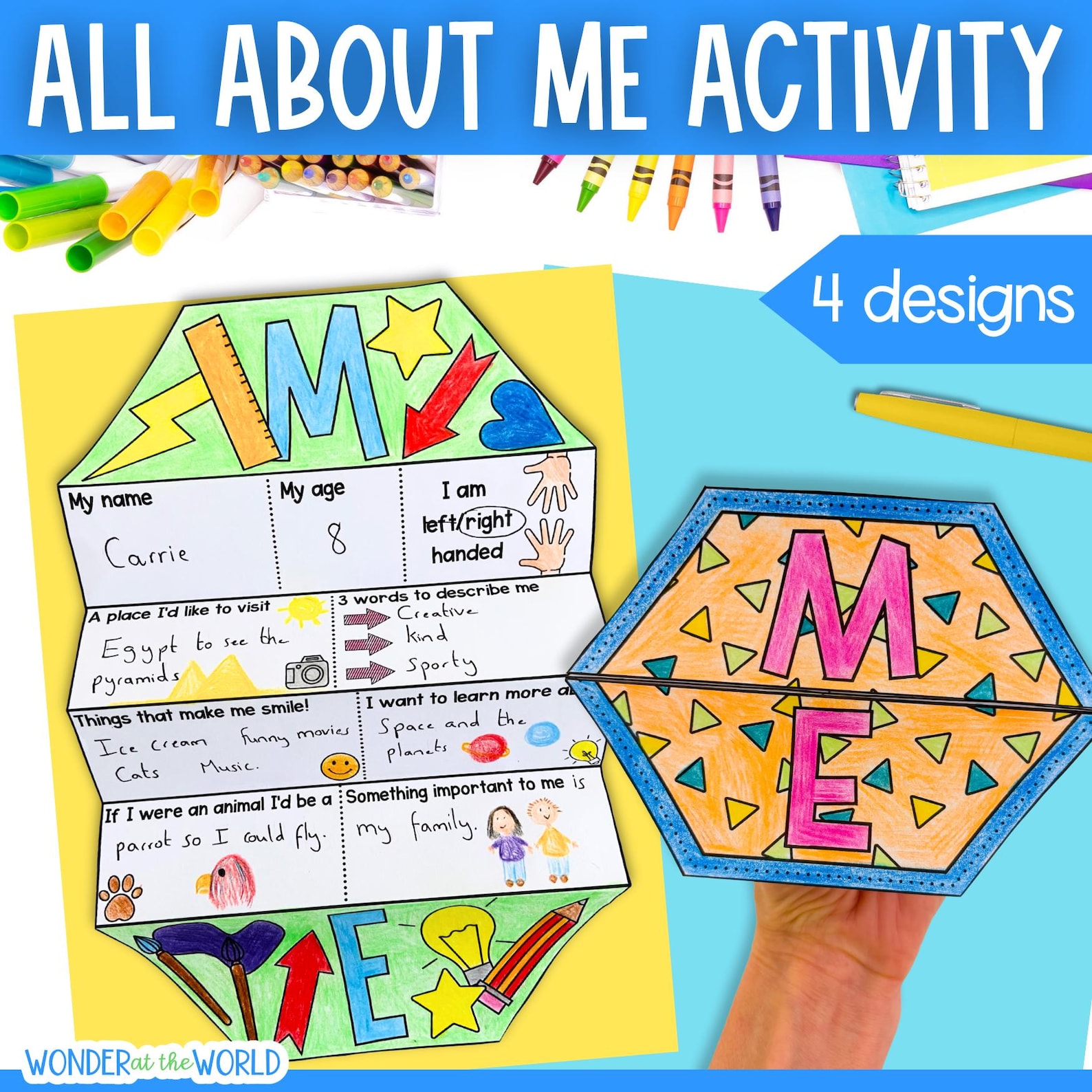 All About Me Back to School Folding Worksheet Activity for First Day ...