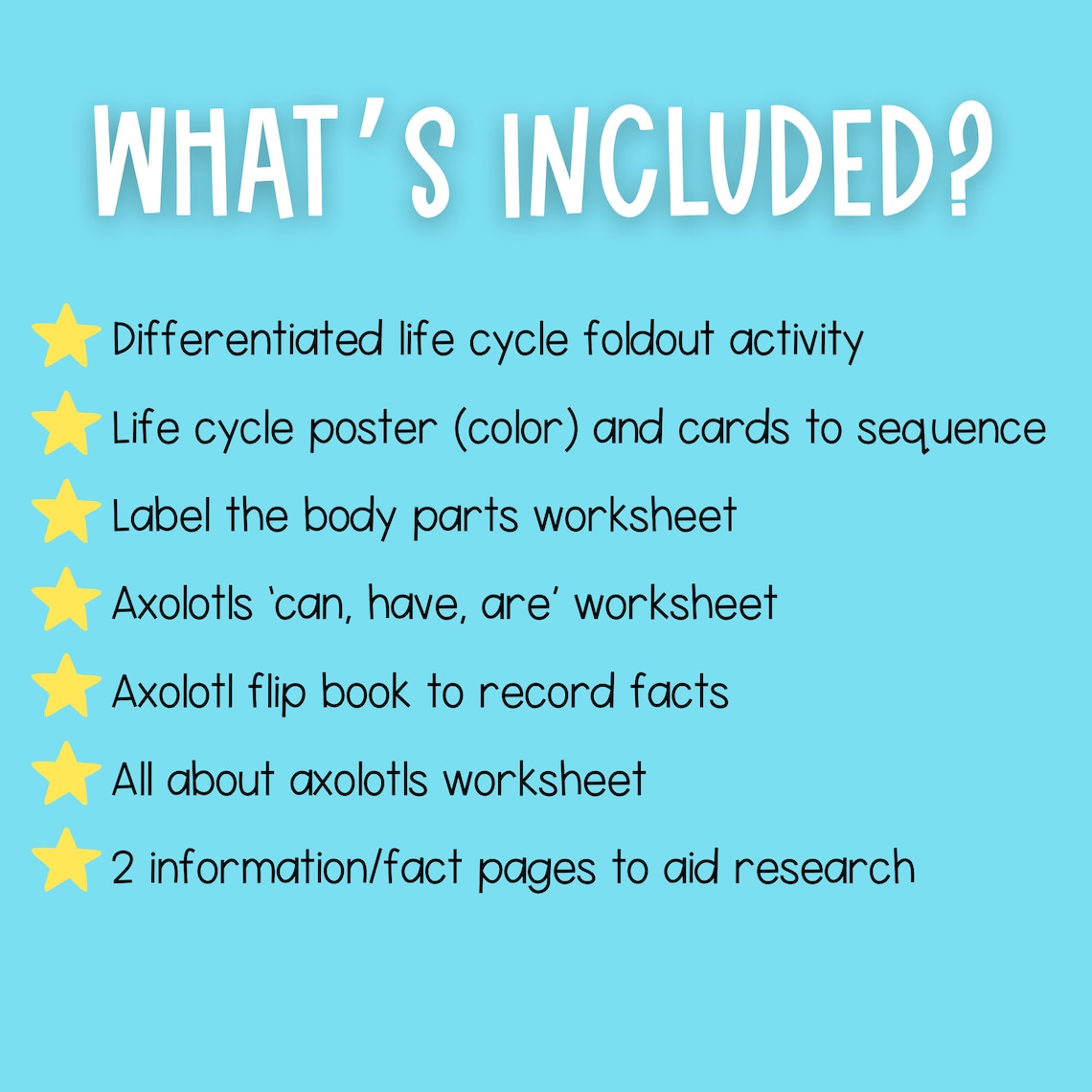 Life Cycle of an Axolotl Cut and Paste Foldout Science Activity and ...