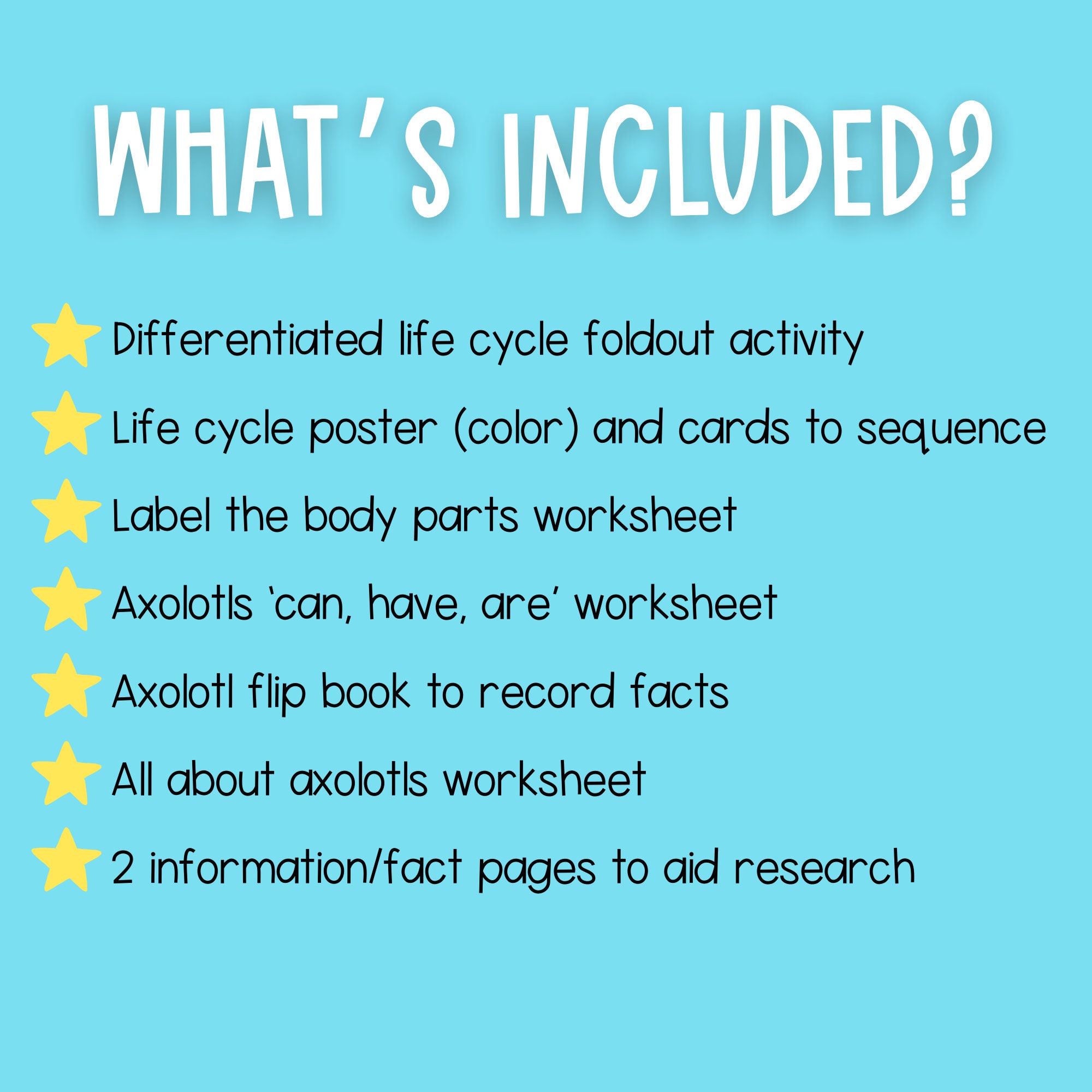 Life Cycle of an Axolotl Cut and Paste Foldout Science Activity and ...