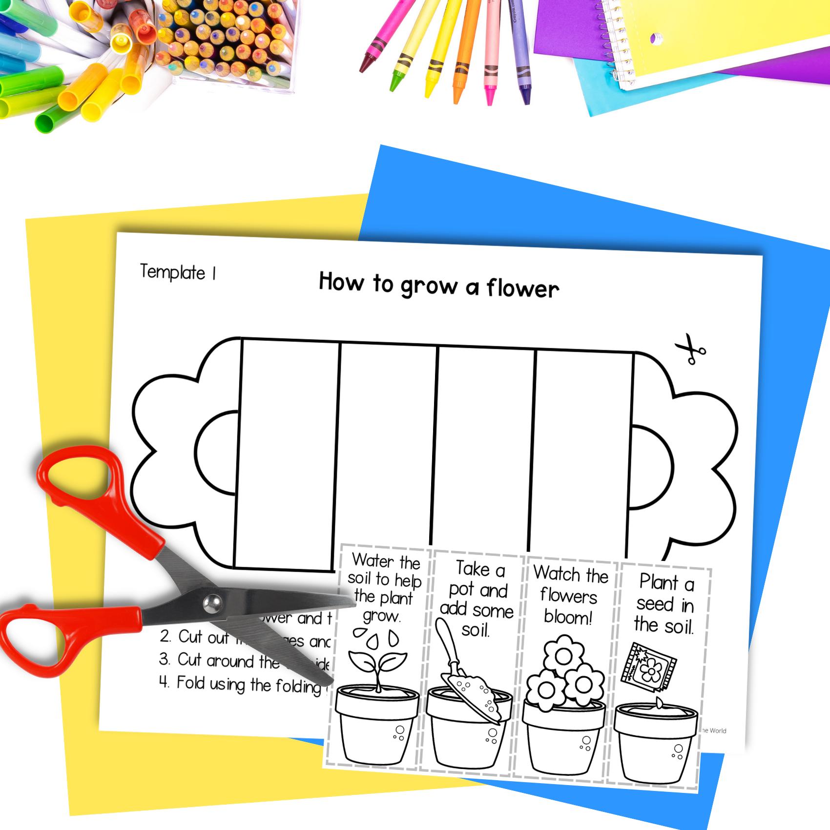 How to Grow a Flower Spring Kids Printable Craft Activity | Foldable ...
