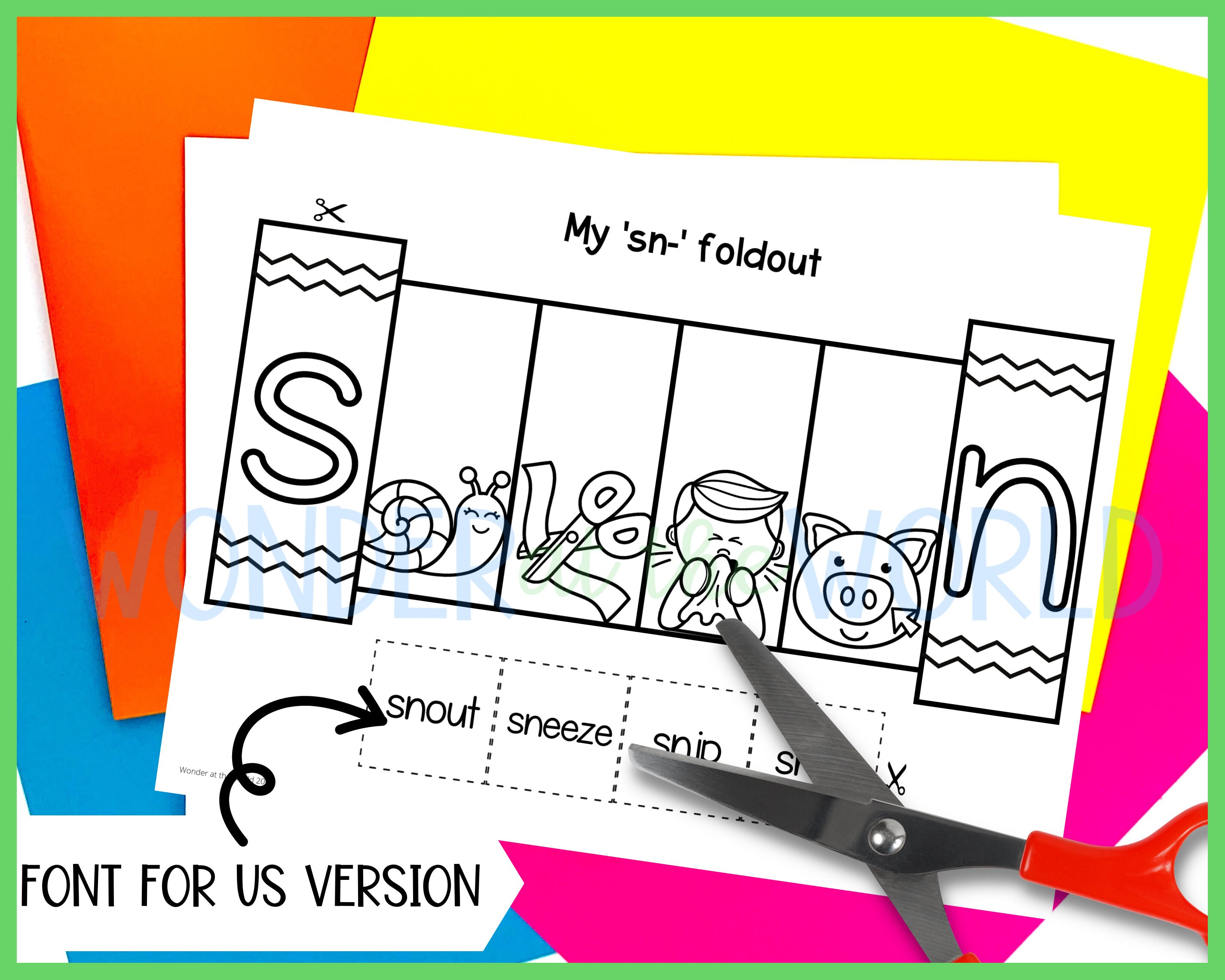 Kindergarten First Grade Sn Sp St And Sw Consonant Blends Foldable