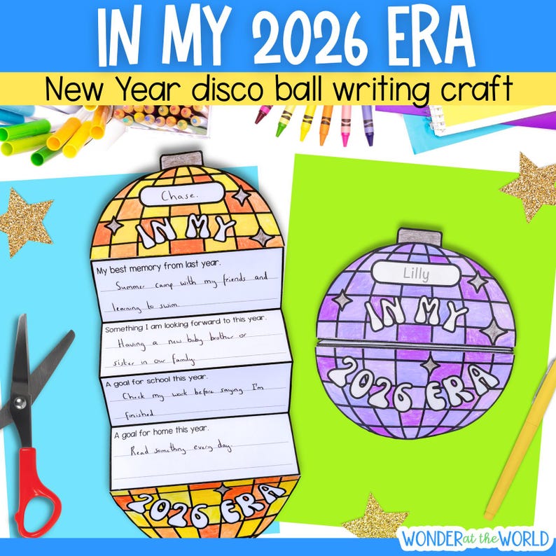 In My 2026 Era New Year Reflection and Goal Setting Disco Ball Writing ...