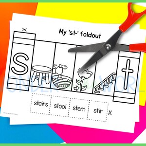 Kindergarten First Grade Sn, Sp, St and Sw Consonant Blends Foldable ...