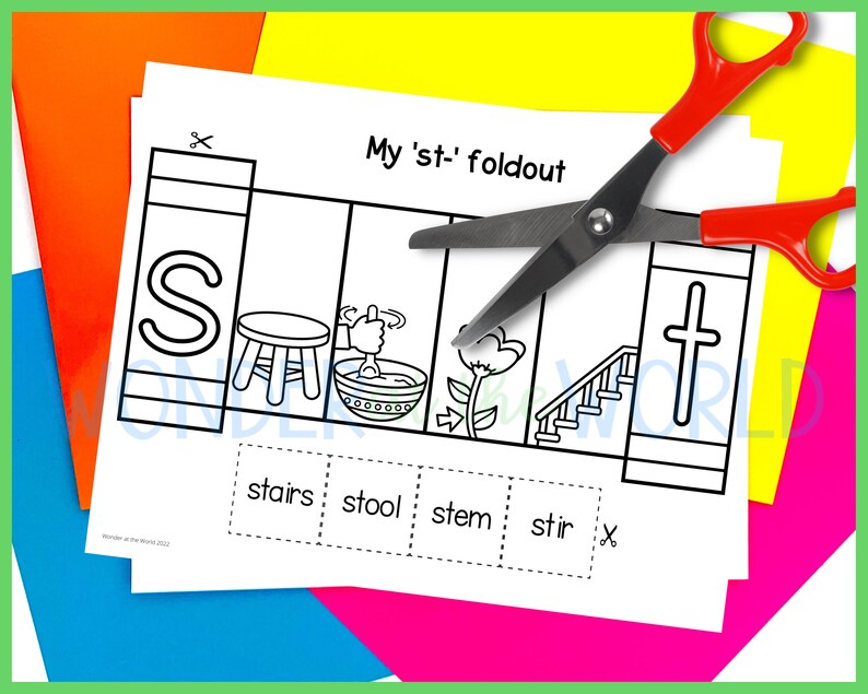 Kindergarten First Grade Sn, Sp, St and Sw Consonant Blends Foldable ...