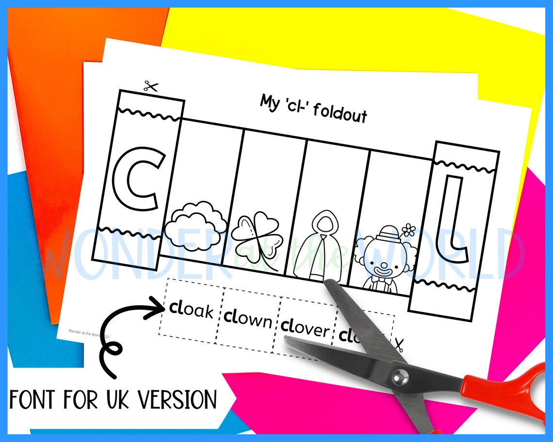 Kindergarten First Grade Bl, Cl, Fl Consonant Blends Foldable Activity ...