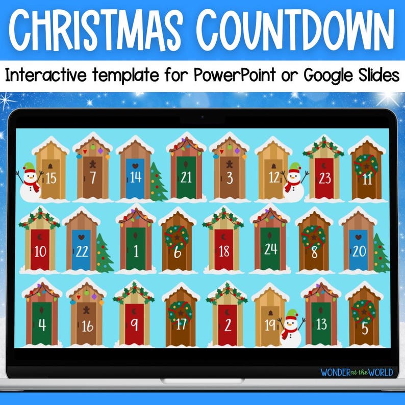 Digital Advent Calendar for Teachers to Customize for Powerpoint and ...