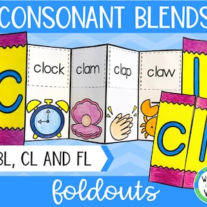 Kindergarten First Grade Bl, Cl, Fl Consonant Blends Foldable Activity ...