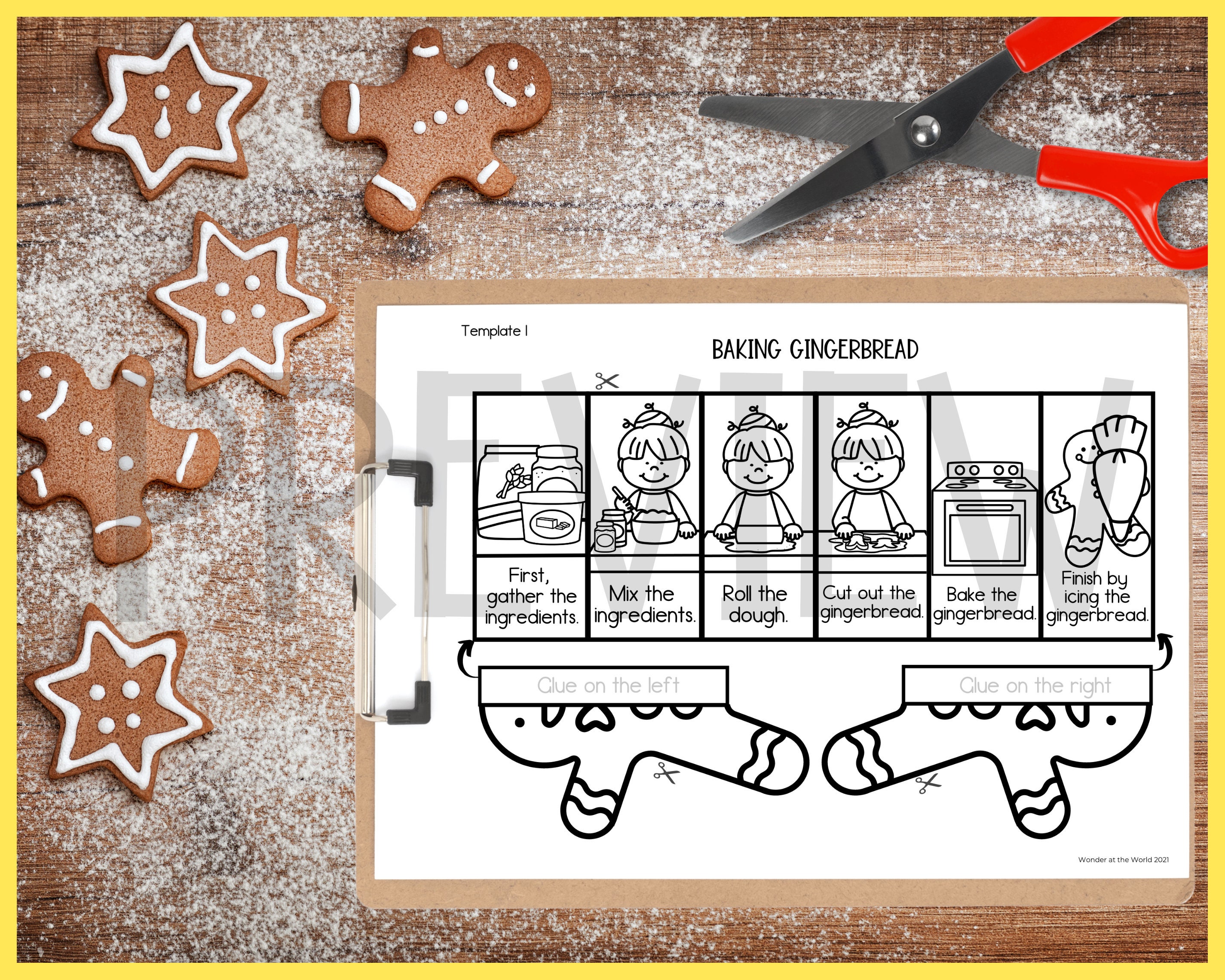 Making Gingerbread Sequencing Instructions Foldout Activity 11x8.5 Inch ...