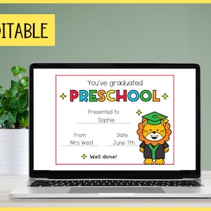 Preschool Graduation Certificates Editable PDF | End of Year Awards for ...