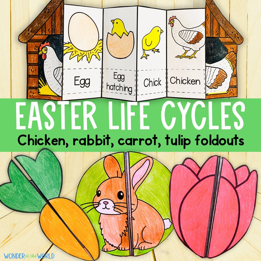 Easter Life Cycles Foldable Sequencing Activities for Kids | PDF ...