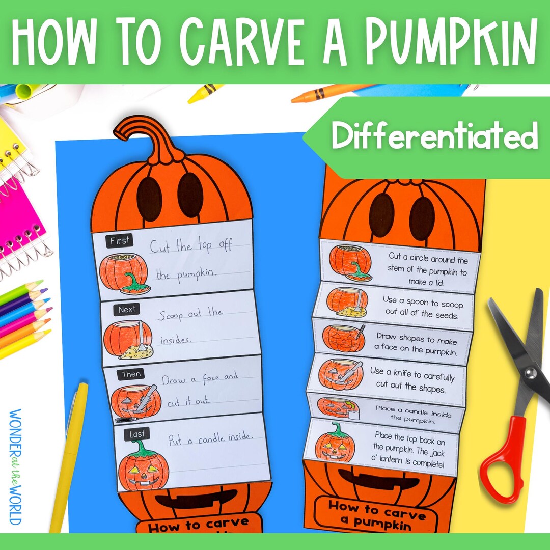 How to Carve a Pumpkin Make a Jack O'lantern Foldout Sequencing ...