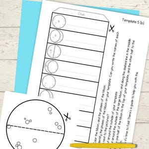Phases of the Moon Foldout Kids' Science Craft | A4 and 11x8.5 Inch ...