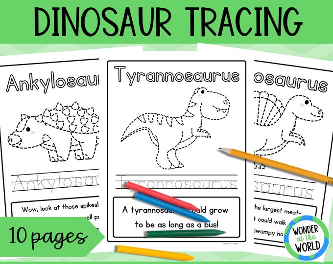 Dinosaur Alphabet Tracing Cards - Etsy